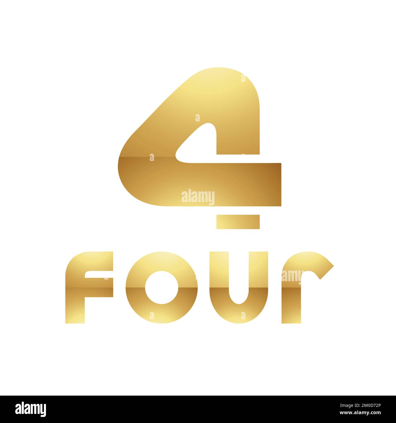 Golden Symbol for Number 4 on a White Background - Icon 1 Stock Vector ...