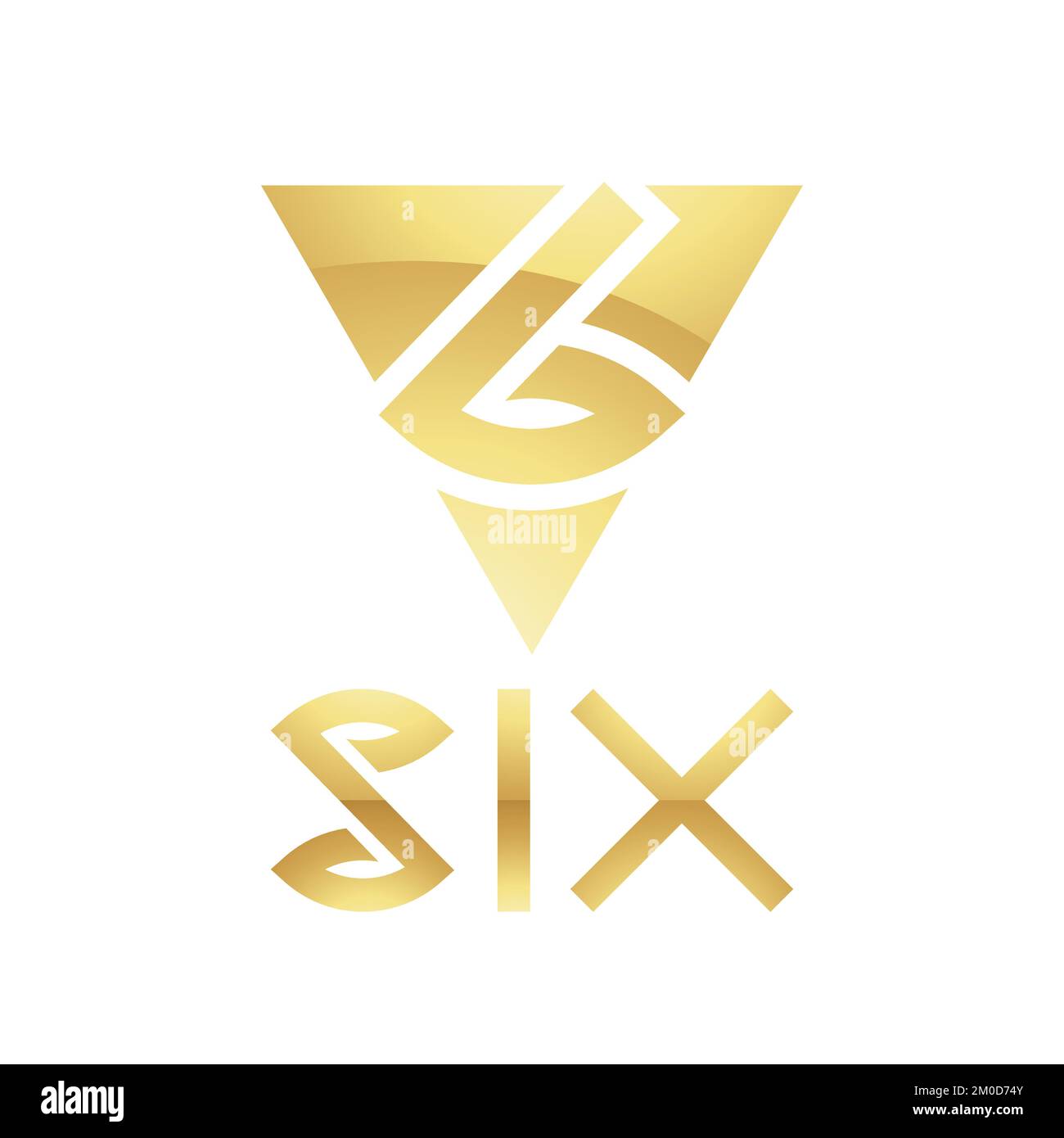 Golden Symbol for Number 6 on a White Background - Icon 3 Stock Vector ...