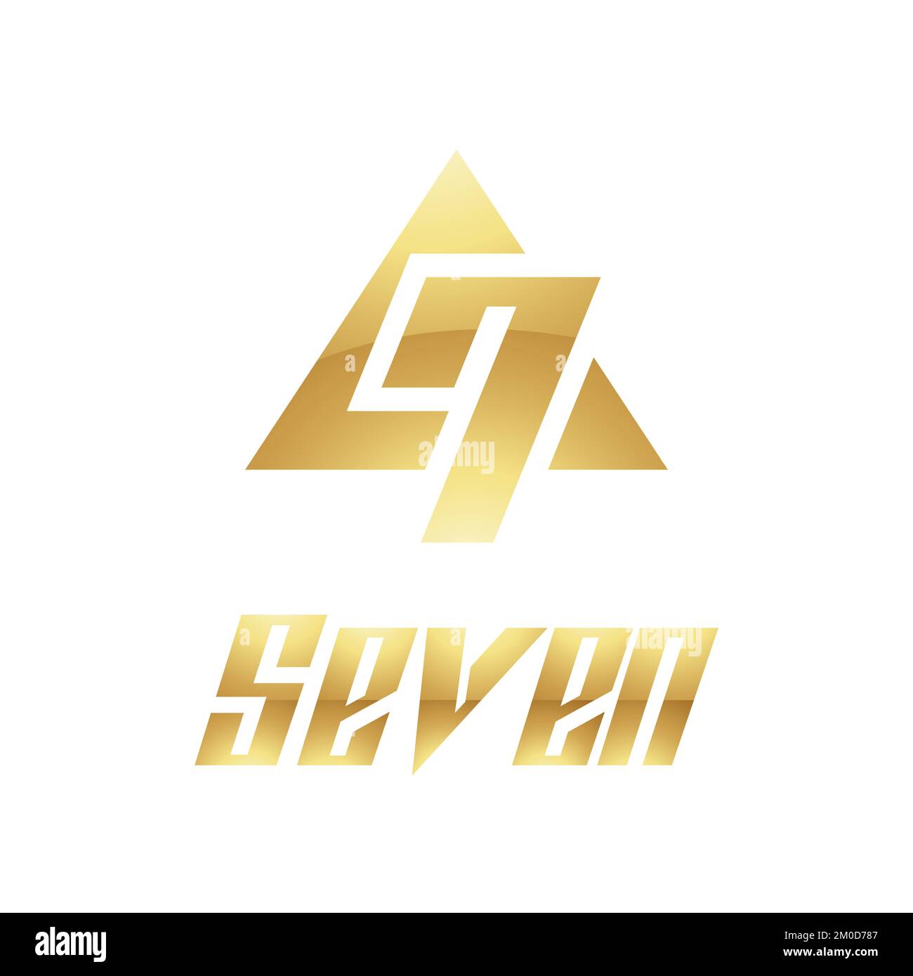 Golden Symbol for Number 7 on a White Background - Icon 7 Stock Vector ...