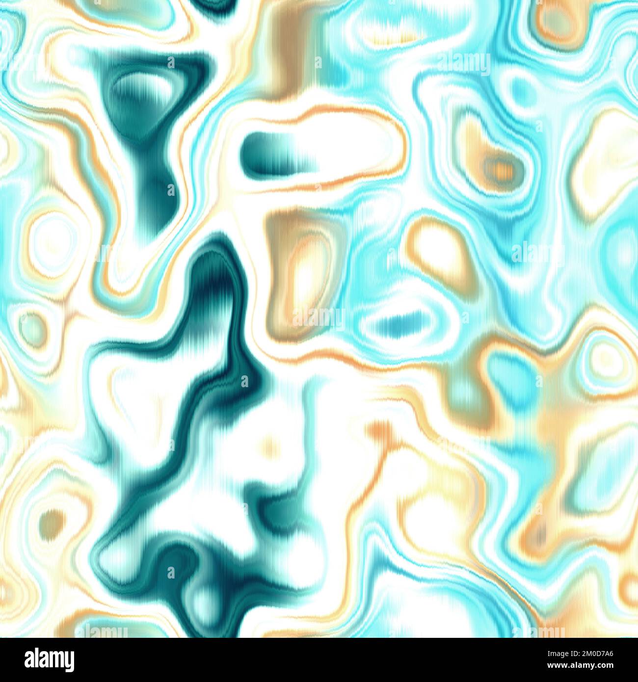 Washed teal wavy blur water reflection melange seamless pattern ...