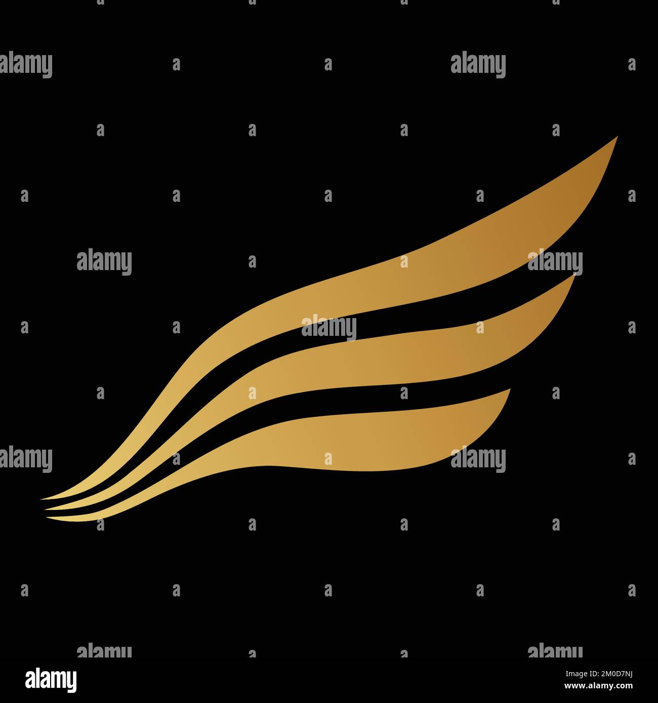 Golden Wing Icon on a Black Background Stock Vector Image & Art - Alamy