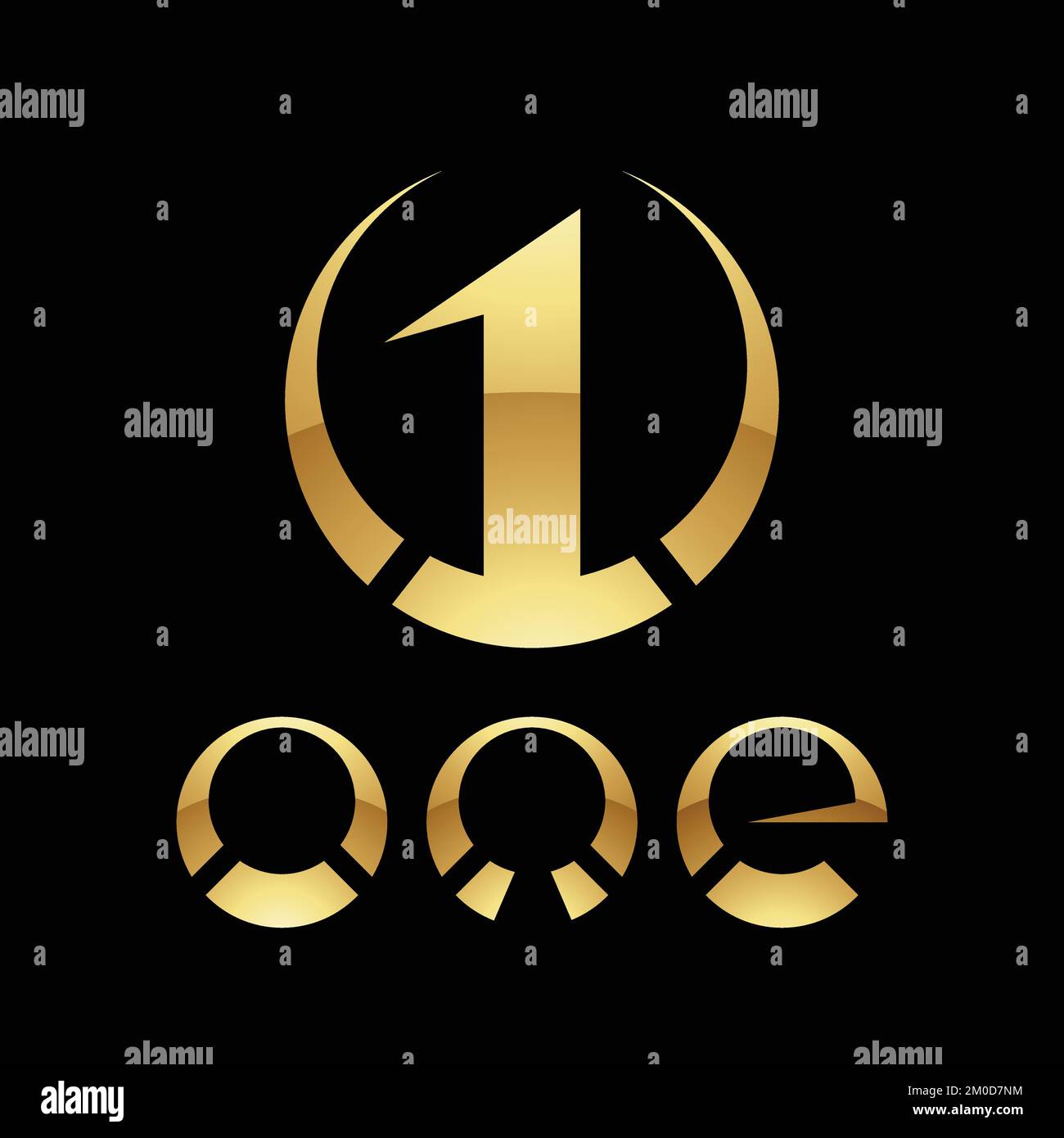 Golden Symbol for Number 1 on a Black Background - Icon 9 Stock Vector ...