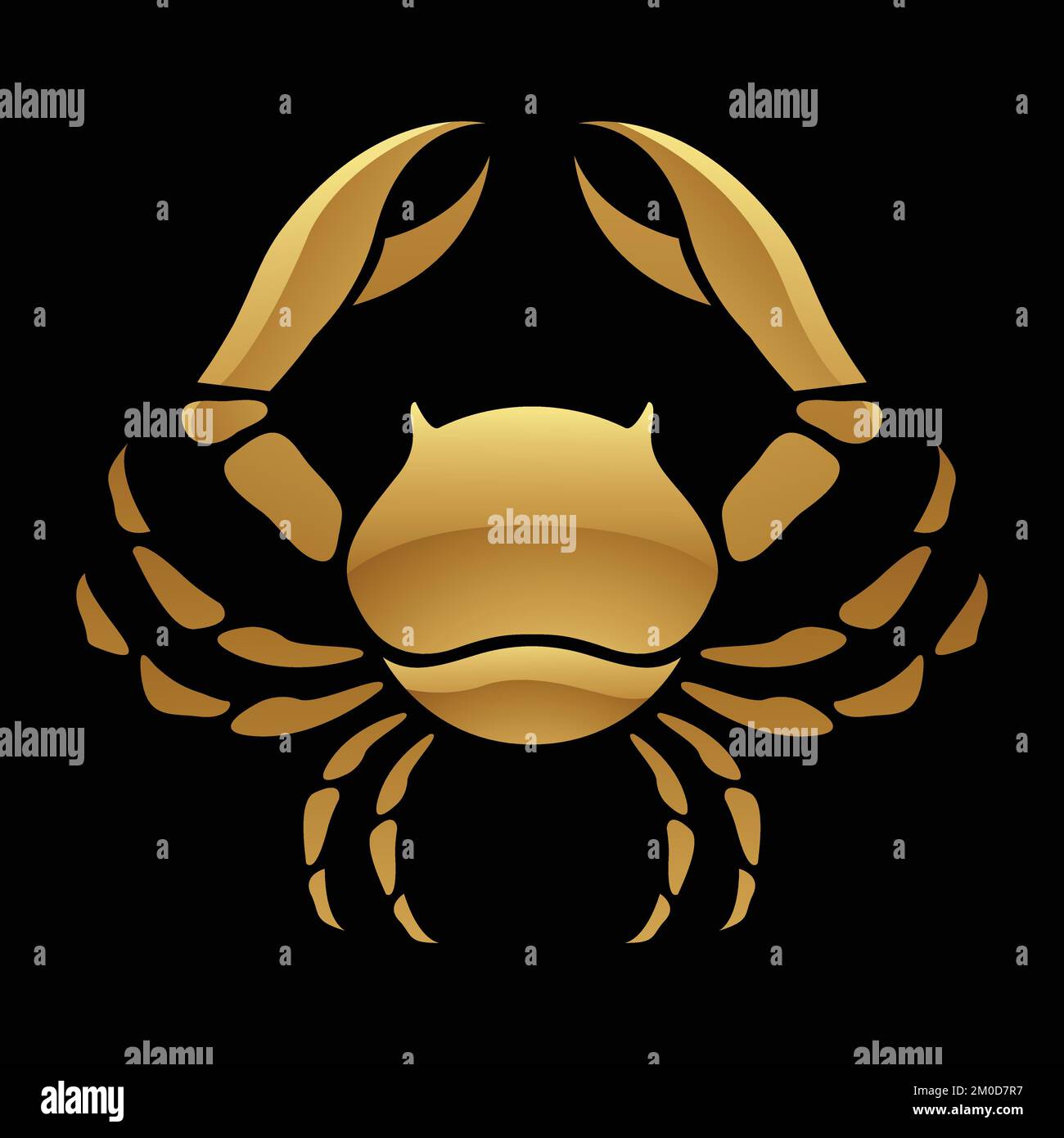 Golden Zodiac Sign Cancer On A Black Background Stock Vector Image