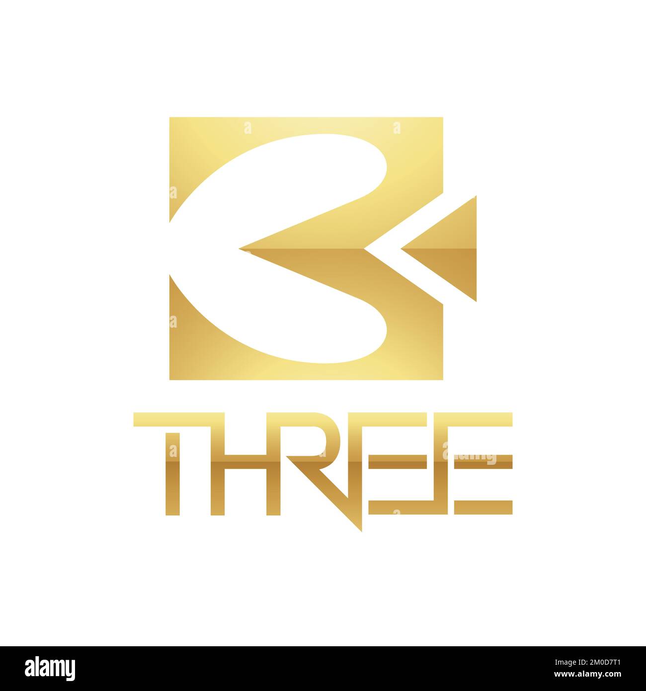 Golden Symbol for Number 3 on a White Background - Icon 2 Stock Vector ...