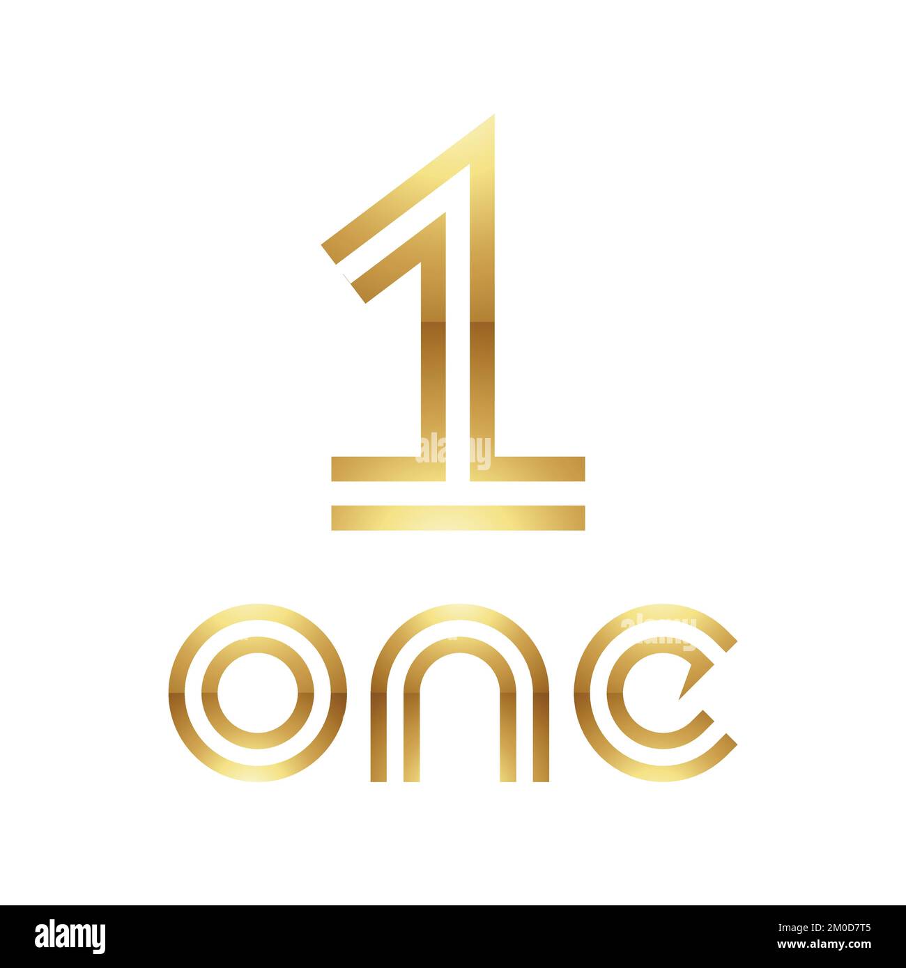 Golden Symbol for Number 1 on a White Background - Icon 5 Stock Vector ...