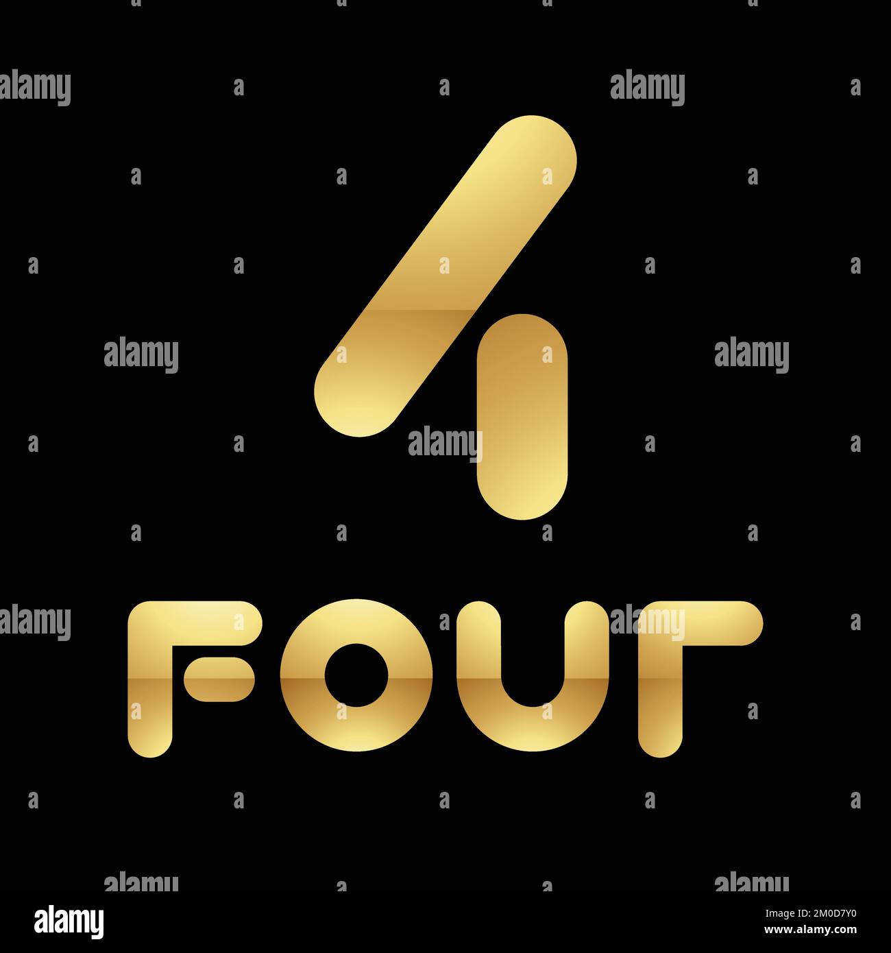 Golden Symbol for Number 4 on a Black Background - Icon 5 Stock Vector ...