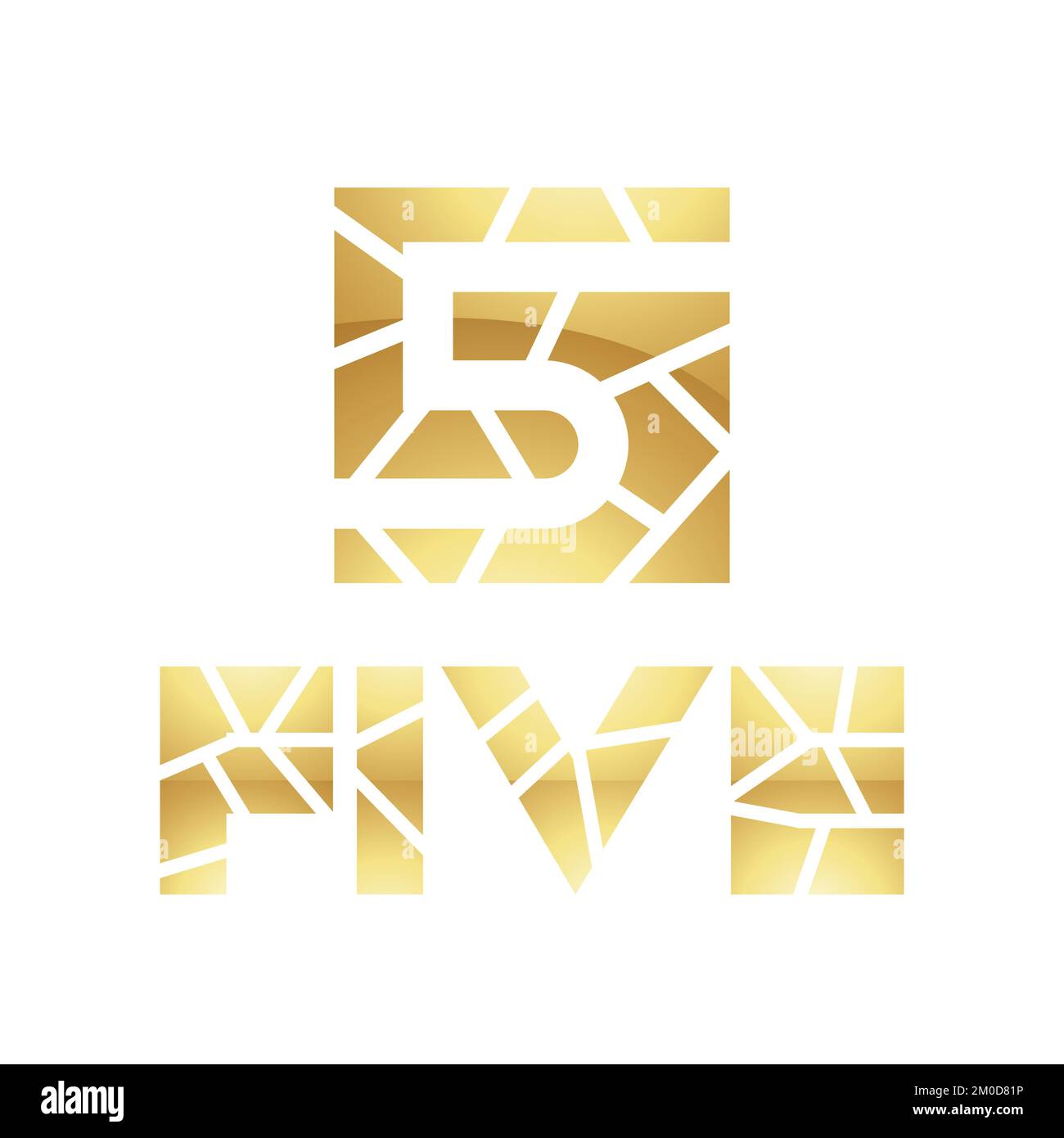 Golden Symbol for Number 5 on a White Background - Icon 9 Stock Vector ...