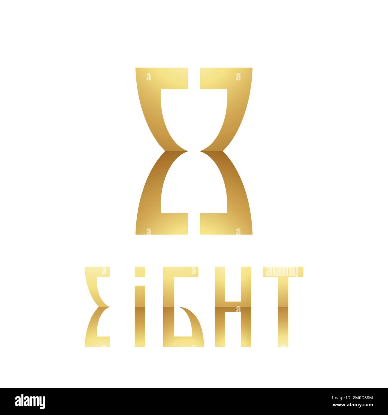 Golden Symbol for Number 8 on a White Background - Icon 6 Stock Vector ...