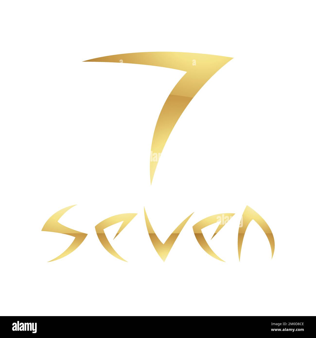 Golden Symbol for Number 7 on a White Background - Icon 2 Stock Vector ...