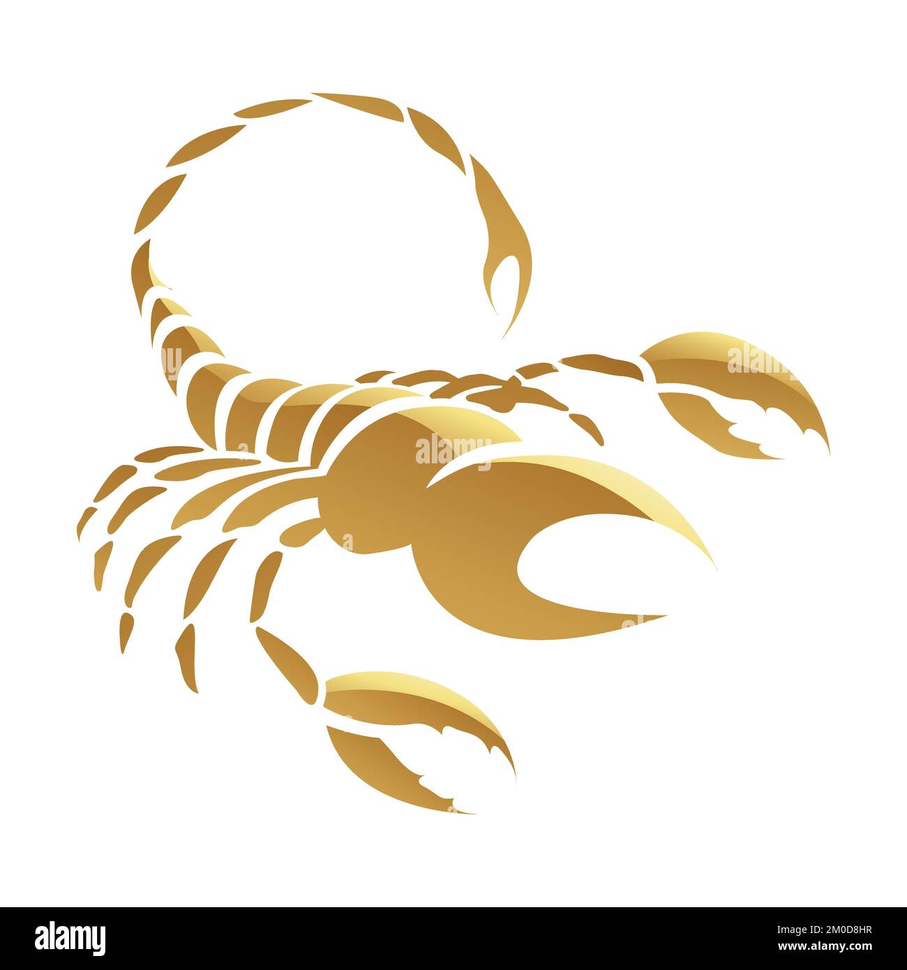Golden Zodiac Sign Scorpio on a White Background Stock Vector Image ...