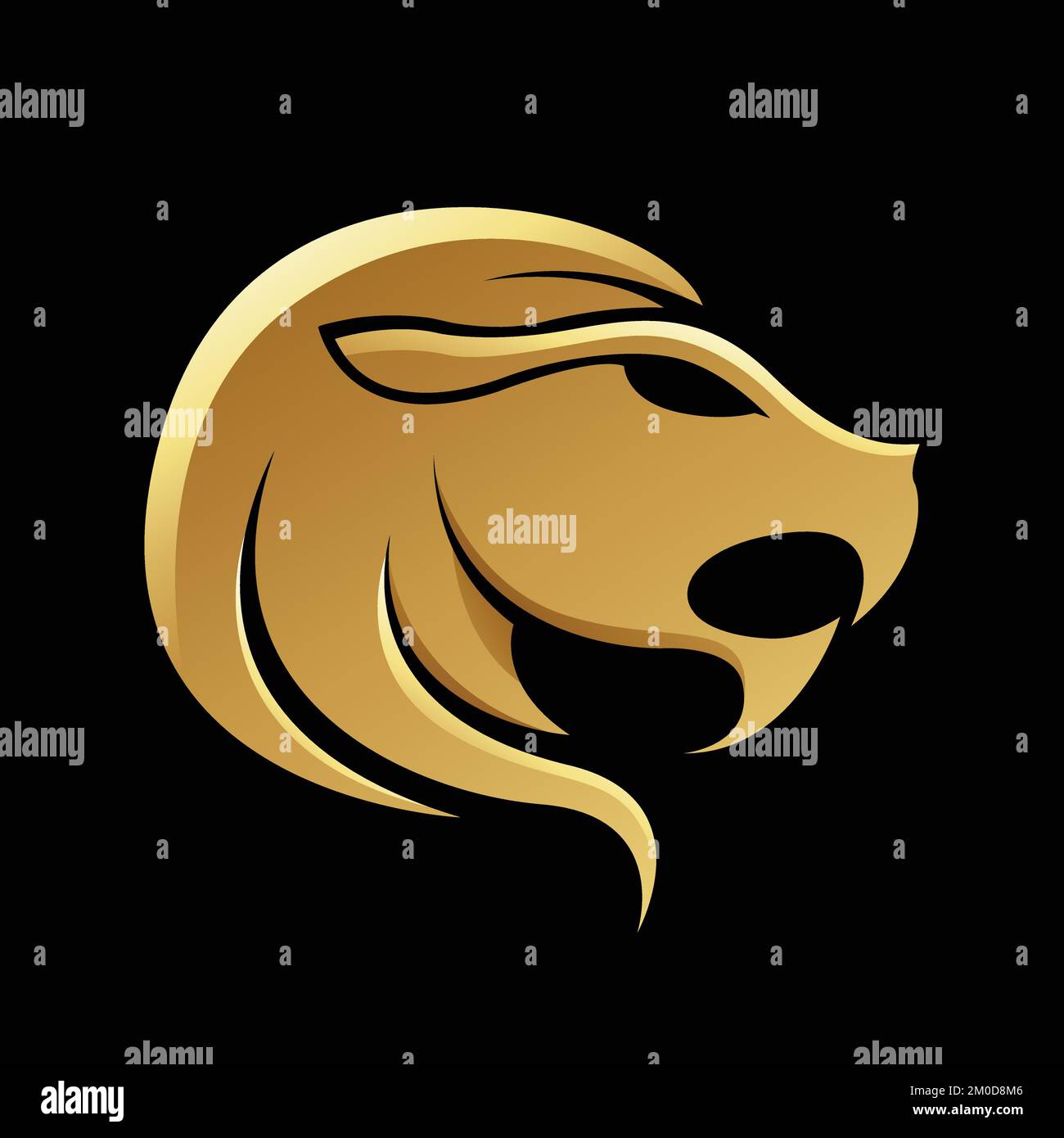 Golden Zodiac Sign Leo on a Black Background Stock Vector Image & Art ...