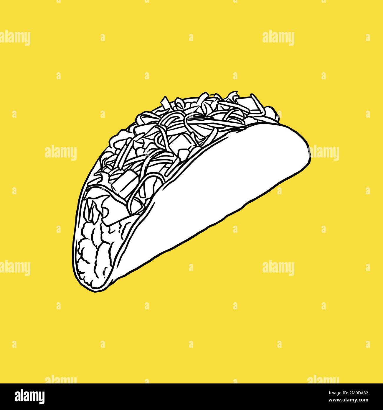 Taco Icon, Fast Food Concept, Sketch and Vintage style. - Vector ...
