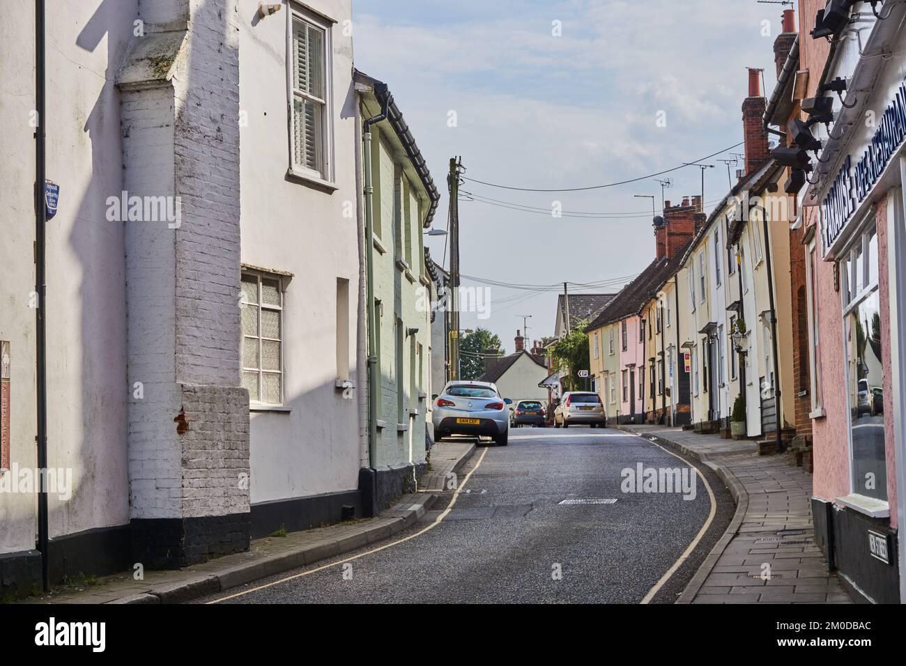 Narrow side road in Dunmow with old houses either side Stock Photo - Alamy