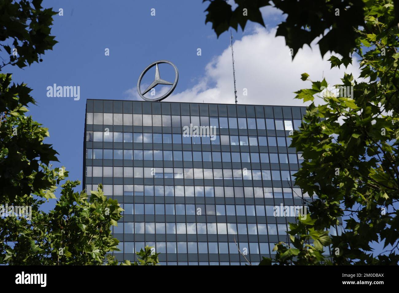 BERLIN, GERMANY - MAY 23: image of the Mercedes Benz logo on the ...