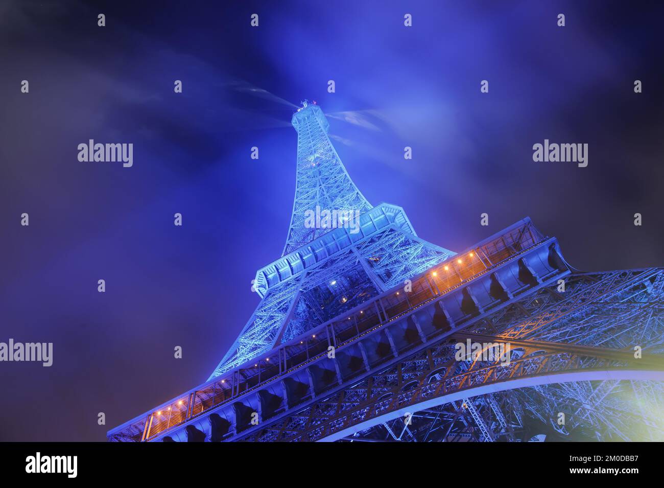 PARIS - DECEMBER 12: Eiffel tower at night on December 12, 2008 in ...