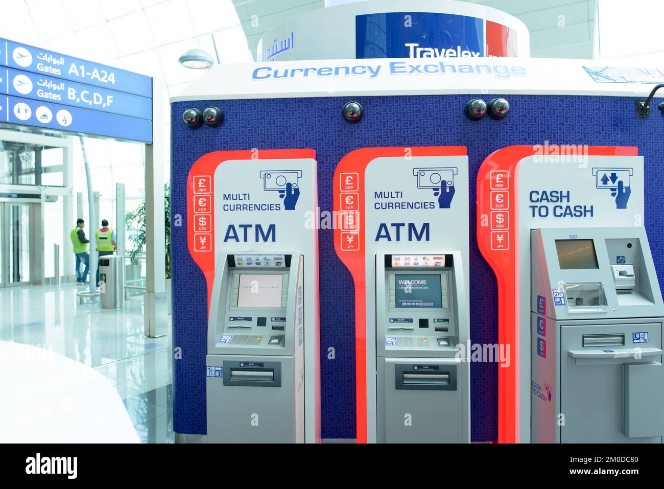 DUBAI, UAE - MARCH 31: travelex atm in airport on March 31, 2014 in ...