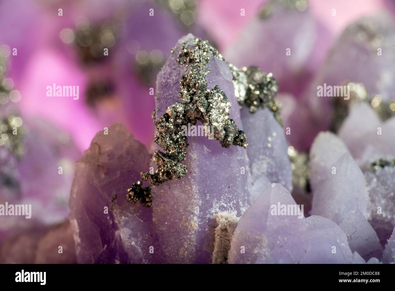 Beautiful colorful precious stone with gold or silver metal atmosphere ...