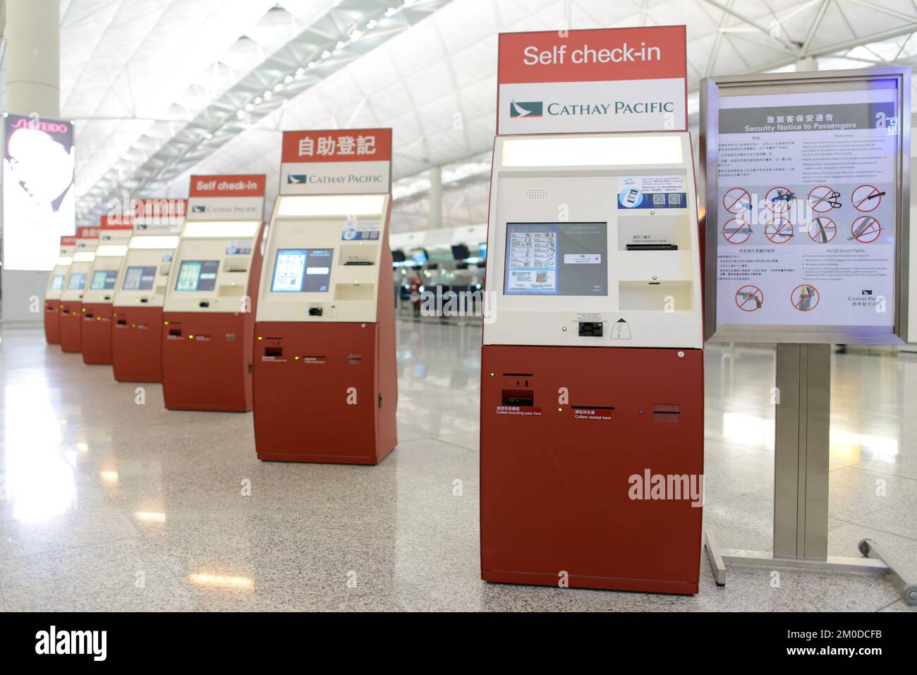 HONG KONG - APRIL 01: check-in kiosks in Airport on April 01, 2014 in ...