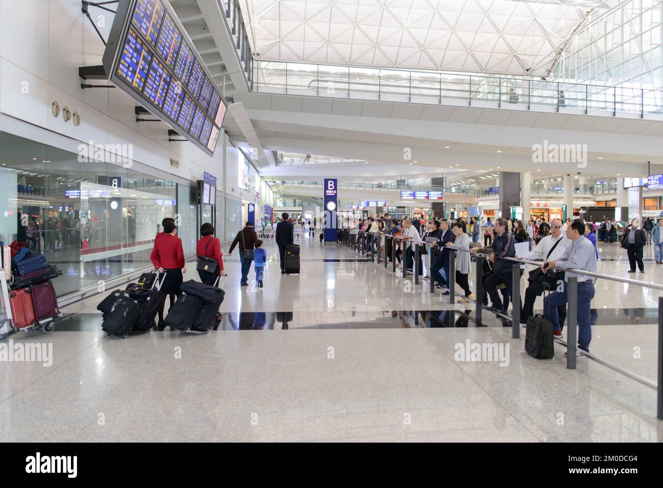 HONG KONG - APRIL 01: Airport interior on April 01, 2014 in Hong Kong ...
