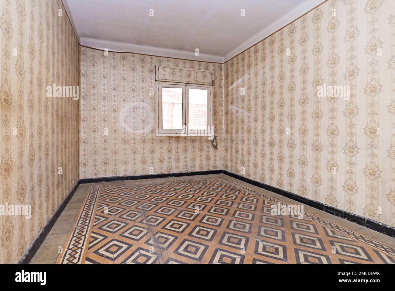 Empty room in a vintage house that looks like a time capsule Stock ...
