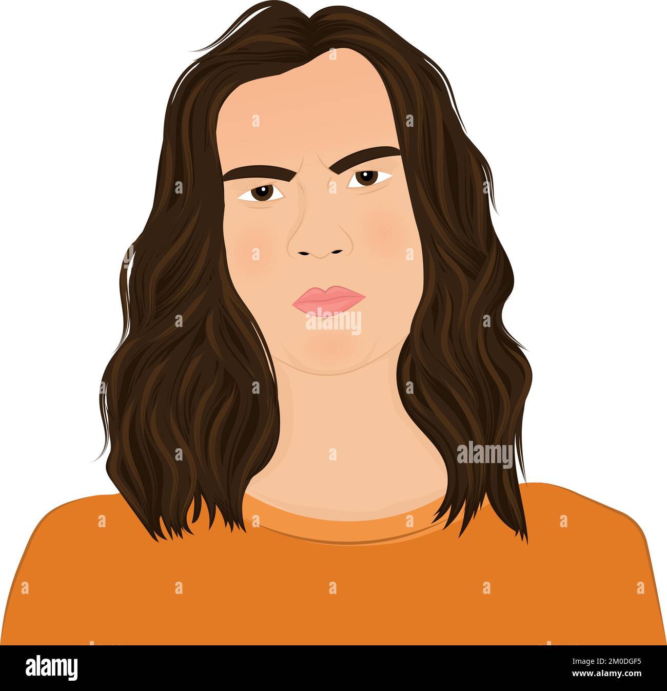 Isolated angry girl realistic character Vector Stock Vector Image & Art ...