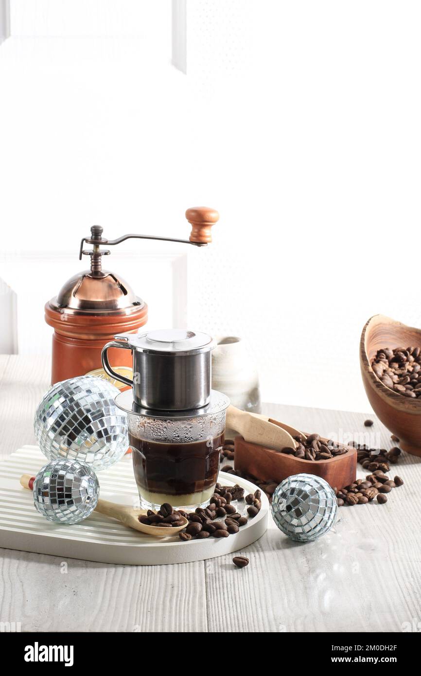 Coffee Vietnam Drip Style, Drip Coffee with Cendensed Milk Stock Photo ...