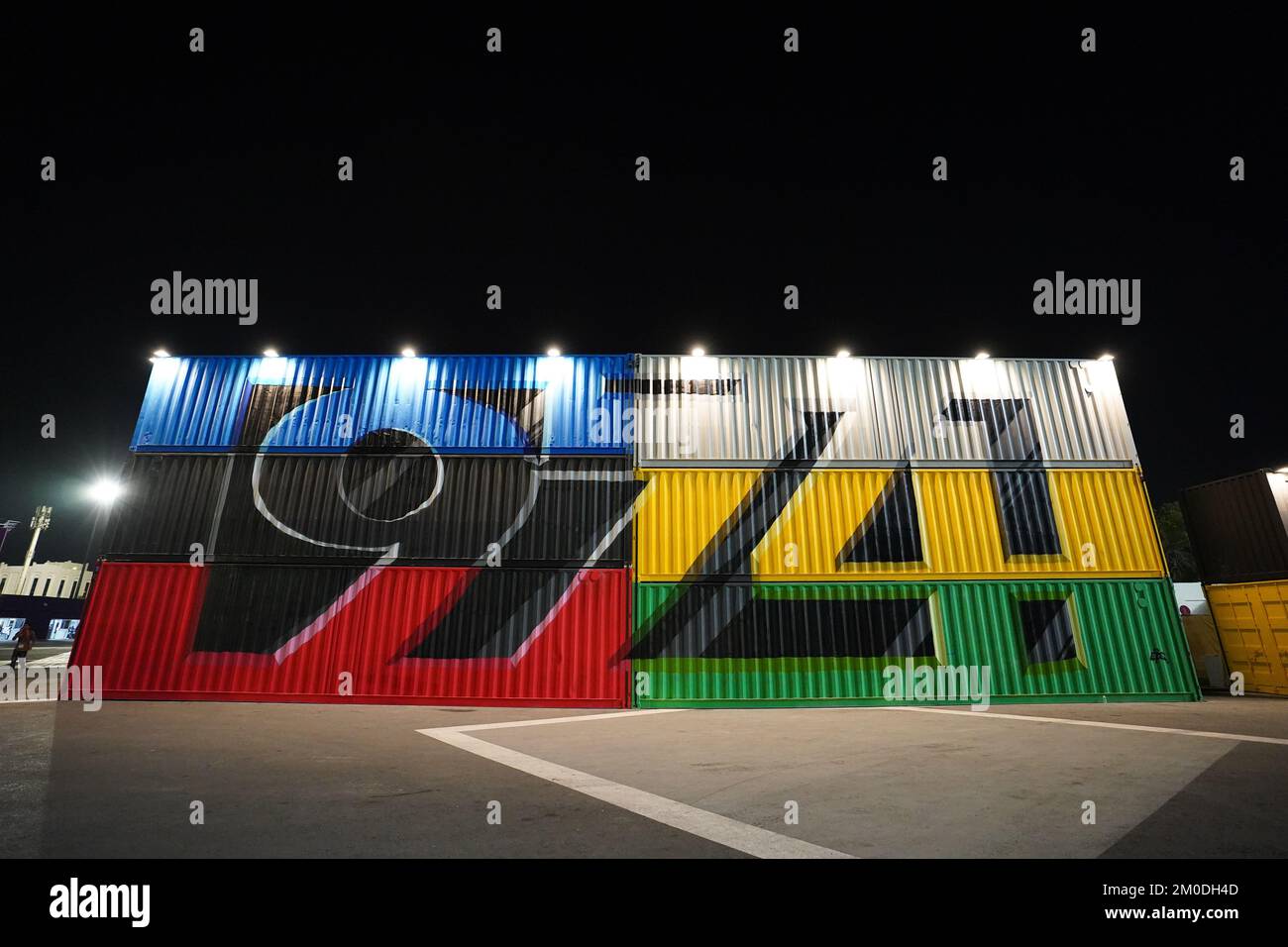 DOHA, QATAR - DECEMBER 5: Containers of the Stadium 974. The FIFA World ...