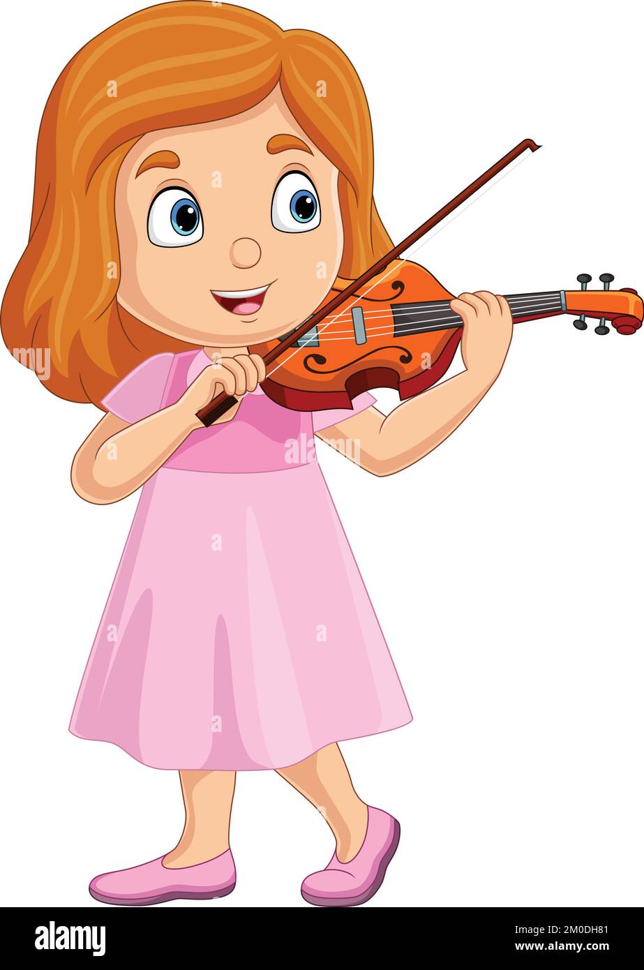 Cartoon little girl playing a violin Stock Vector Image & Art - Alamy