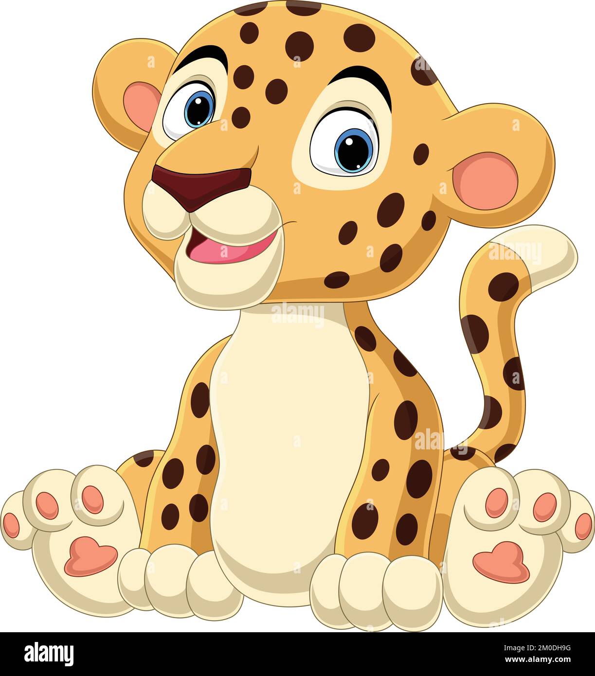 Cute baby leopard cartoon sitting Stock Vector Image & Art - Alamy
