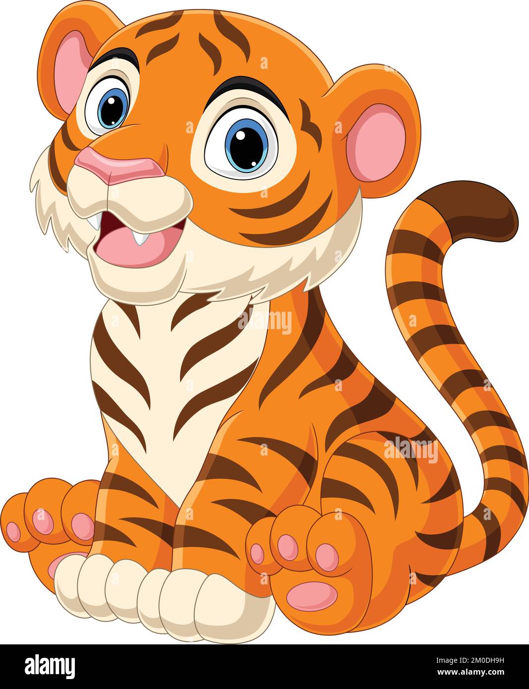Cartoon funny baby tiger sitting Stock Vector Image & Art - Alamy