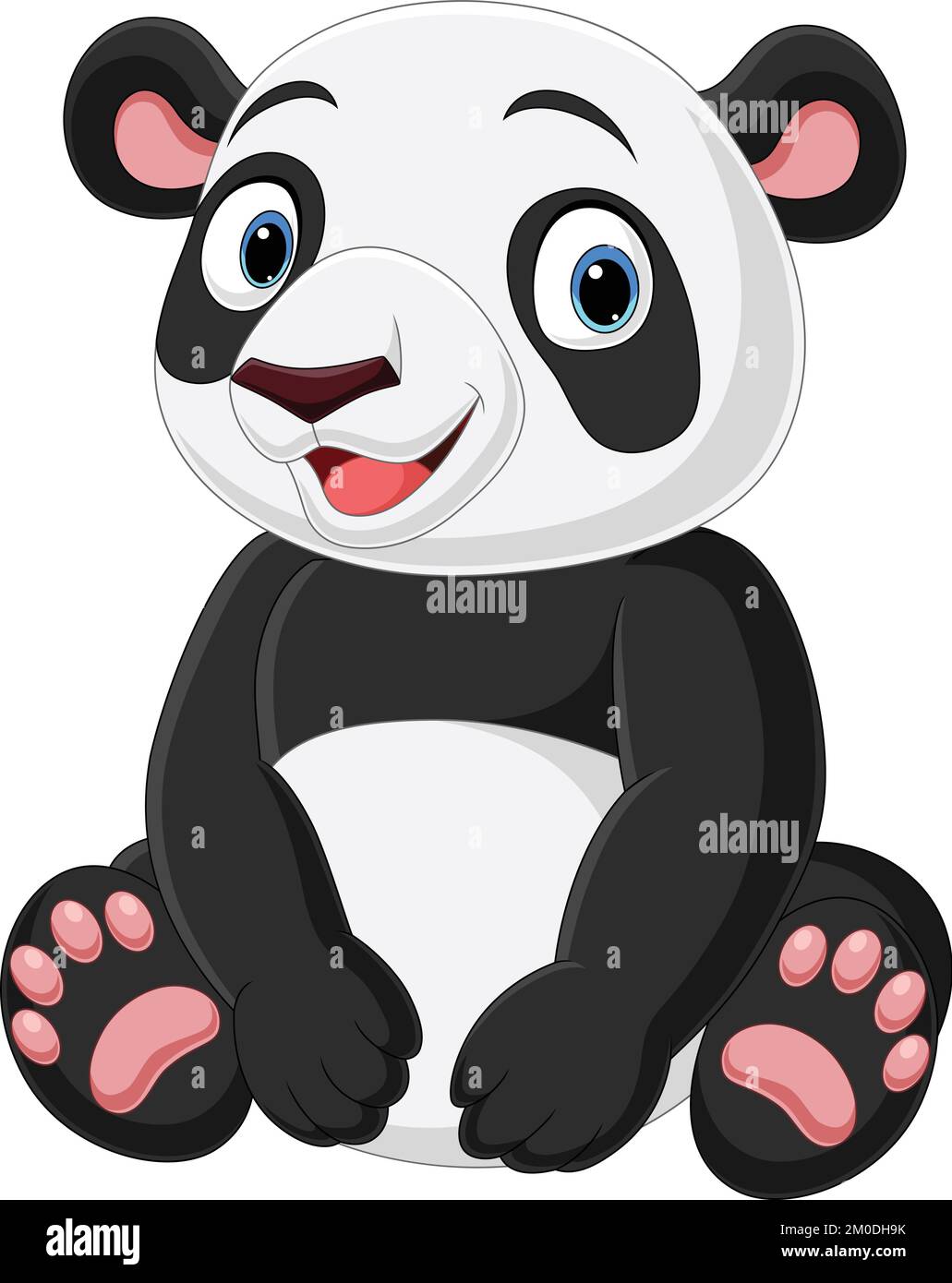 Cartoon cute baby panda sitting Stock Vector Image & Art - Alamy