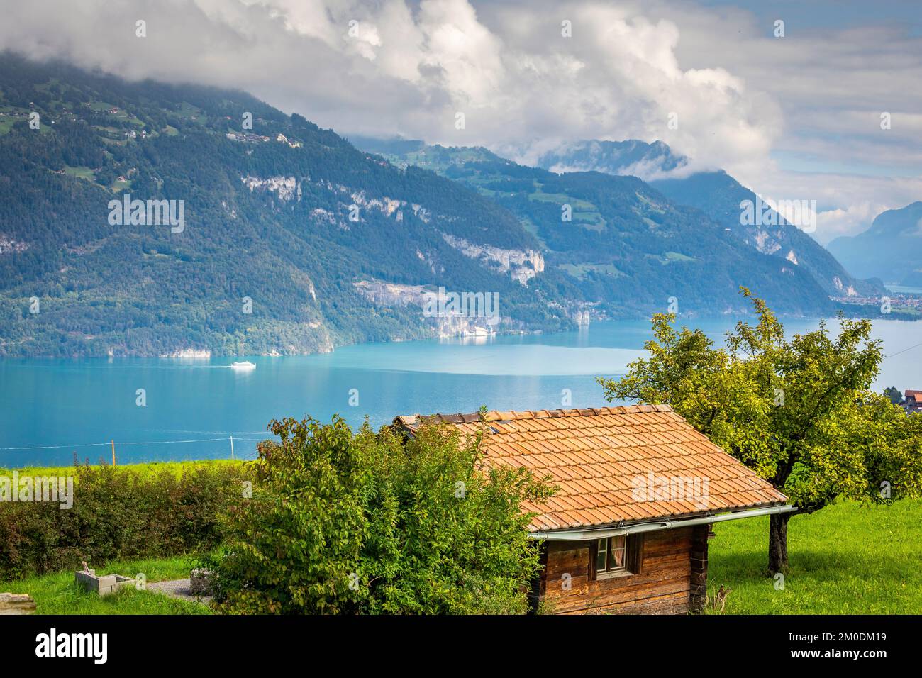 Aerial view of interlaken city in Bernese Oberland, Switzerland Stock ...