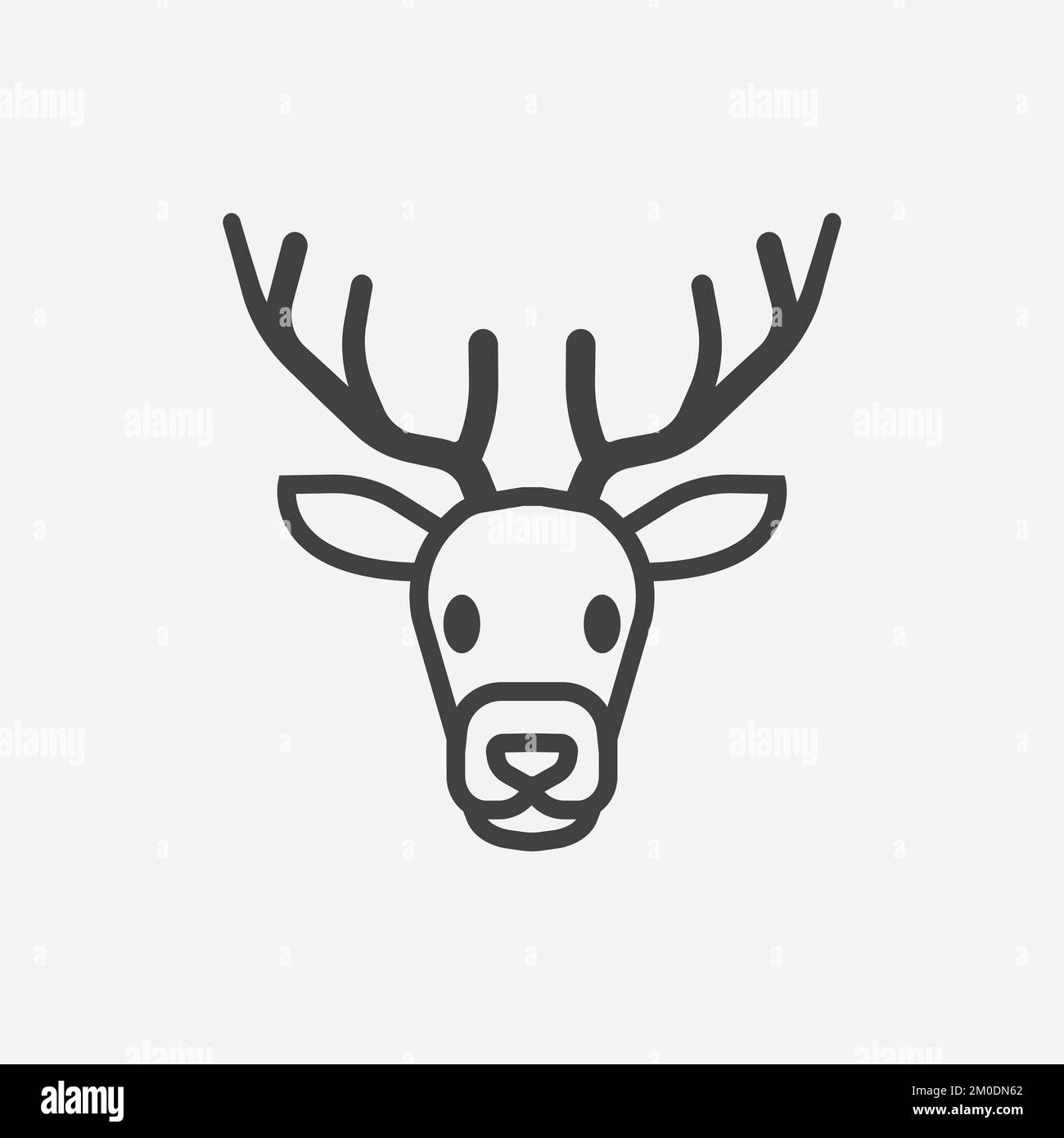 Christmas reindeer head line icon. Christmas symbol. Vector ...