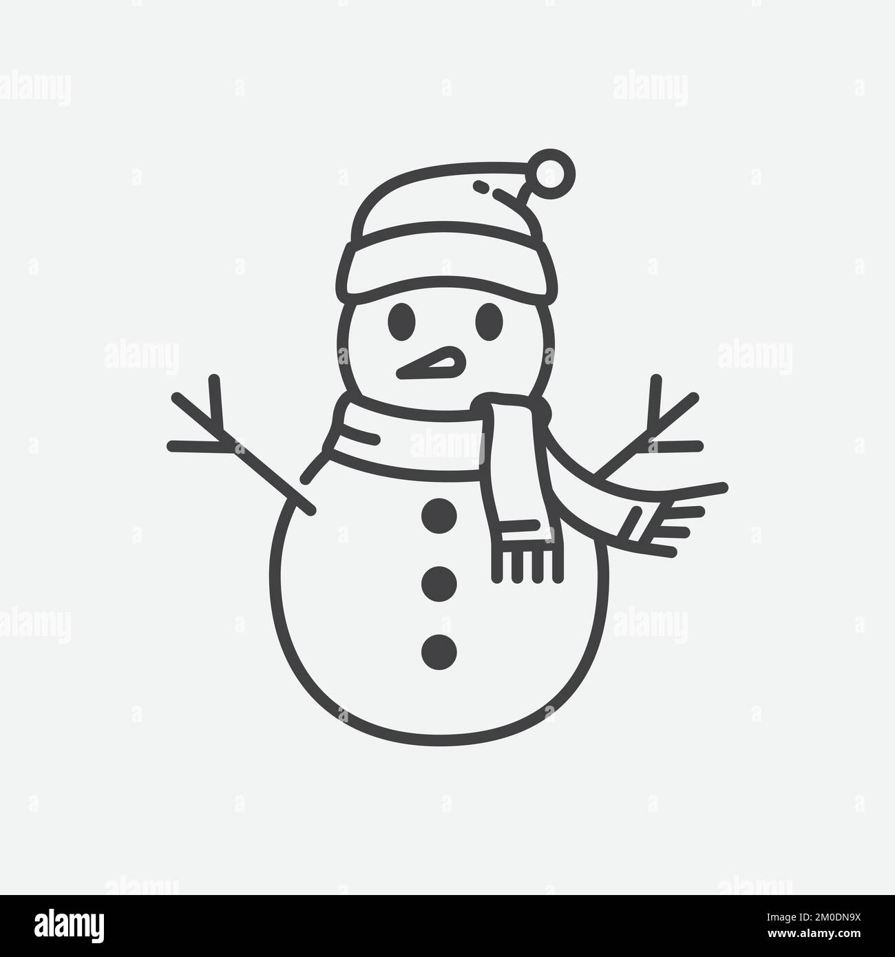 Snowman with hat vector. Snowman icon template. Winter symbol icon ...