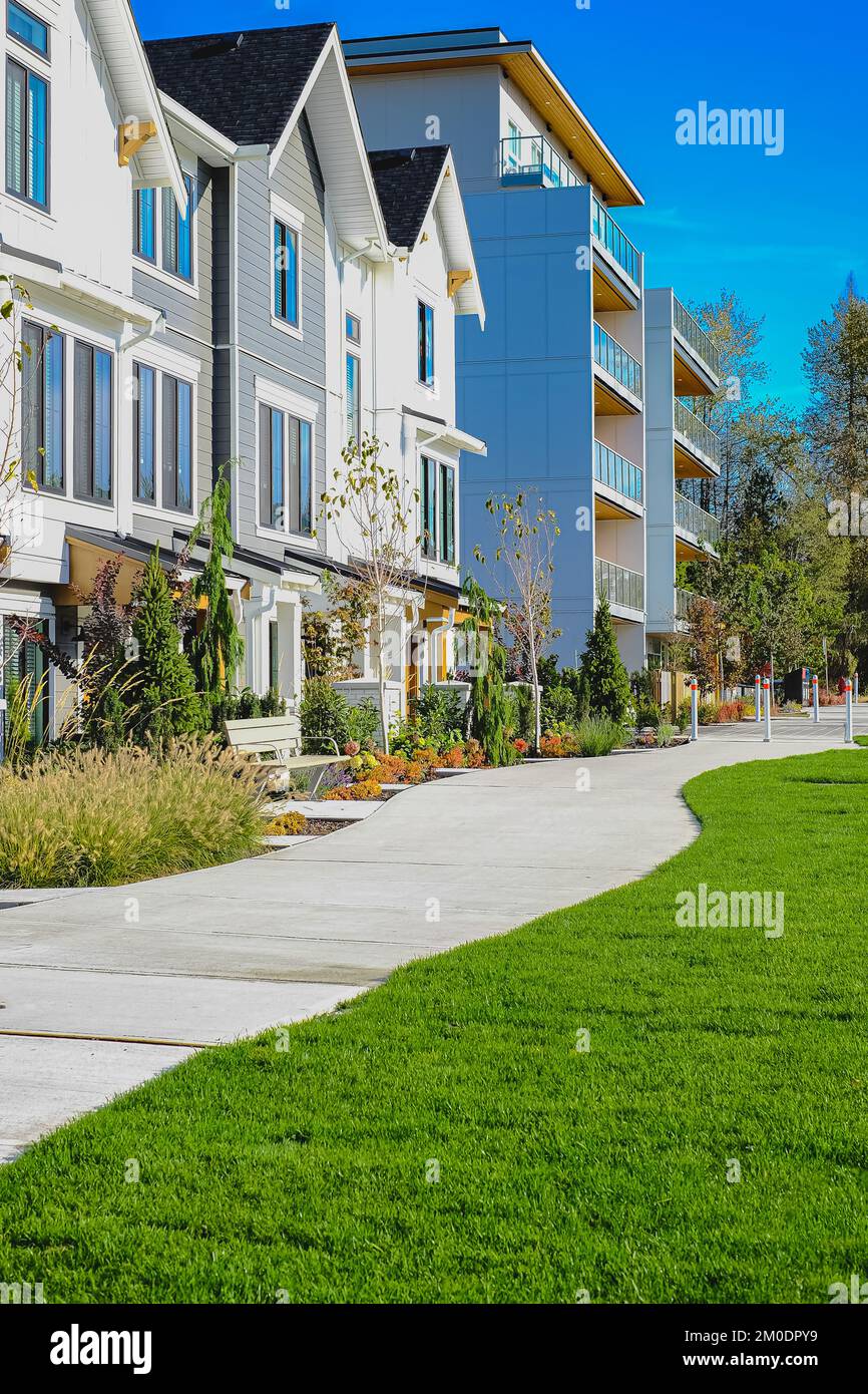 New Beautiful Home Exterior design of residential fronts. Neighborhood ...