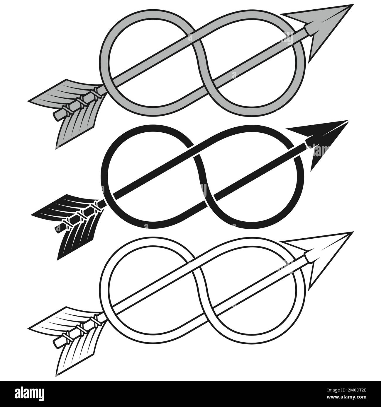 Vector design of curved arrow in the shape of an infinity symbol ...