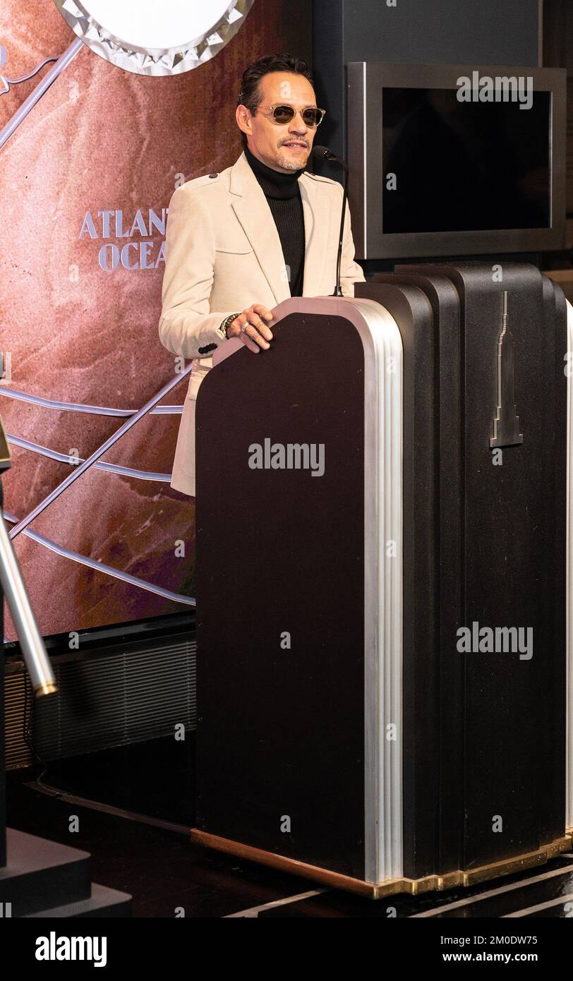 New York, New York, USA. 5th Dec, 2022. Marc Anthony speaks during ...