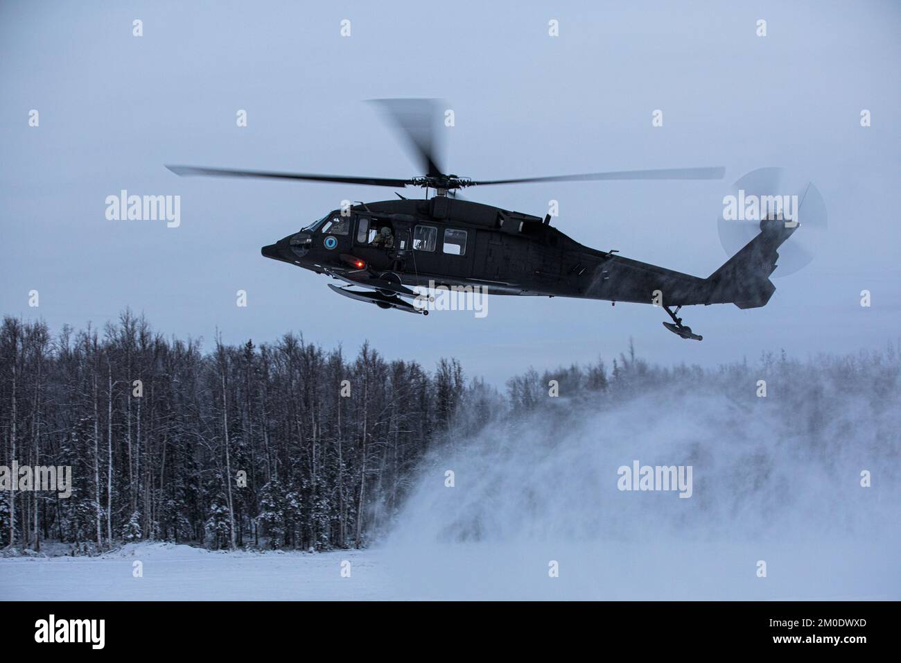 An Alaska Army National Guard UH-60 Blackhawk Helicopter, assigned to 1 ...