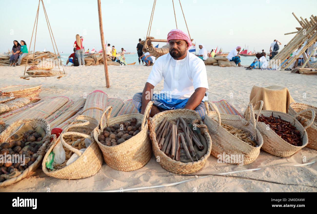 Doha, Qatar. 4th Dec, 2022. Merchants of Arabian community manufacture ...