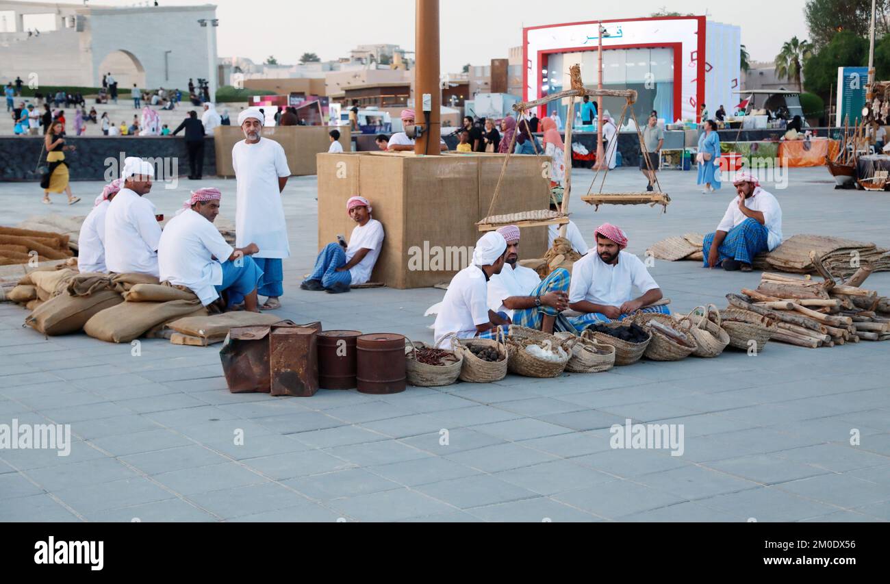 Doha, Qatar. 4th Dec, 2022. Merchants of Arabian community manufacture ...