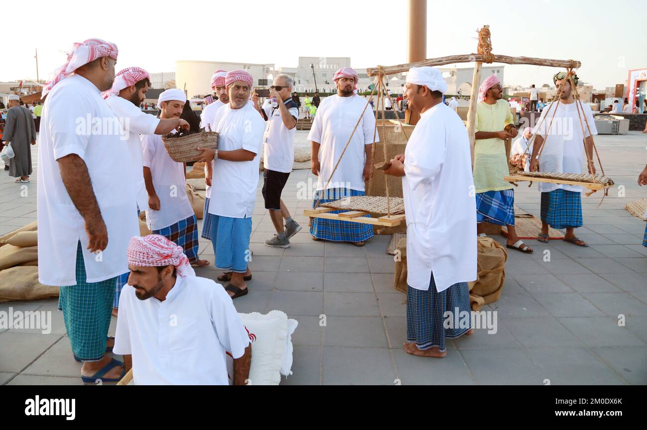 Doha, Qatar. 4th Dec, 2022. Merchants of Arabian community repair ...