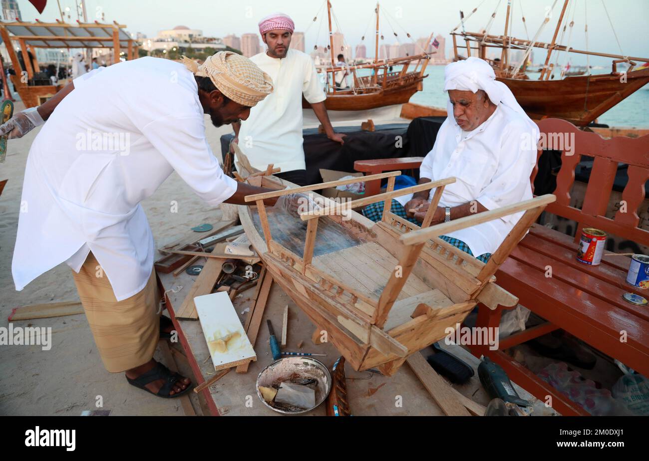 Doha, Qatar. 4th Dec, 2022. Merchants of Arabian community manufacture ...