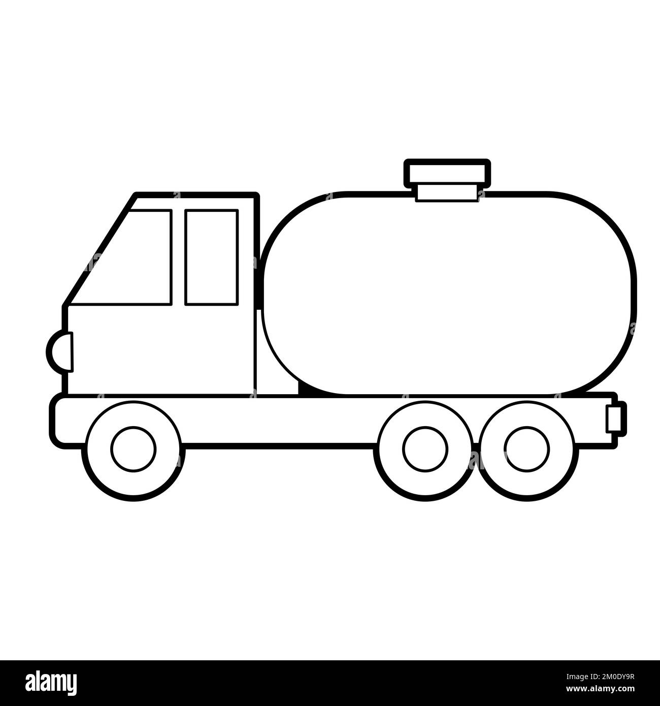 Vector Illustration of a road tanker. Icon style with black outline ...