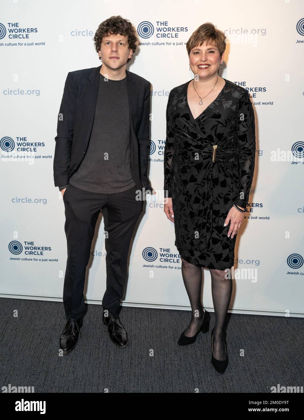 Jesse Eisenberg and Ann Toback attend Workers Circle Activism Award at ...