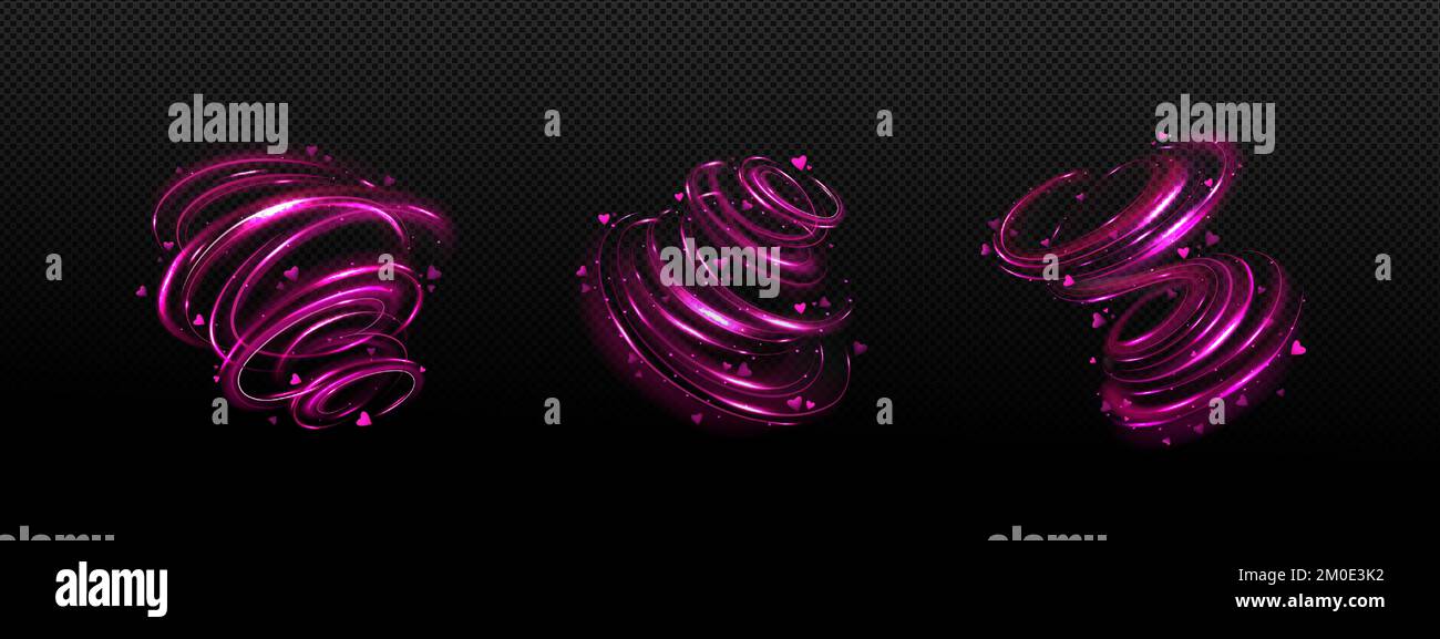 Pink steam swirls with hearts. Concept of love, Valentine day, romance ...