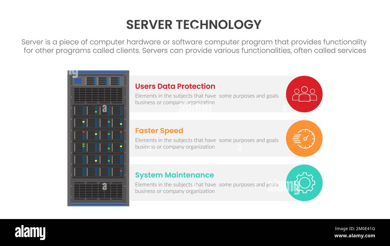 server database infographic concept for slide presentation with 3 point ...