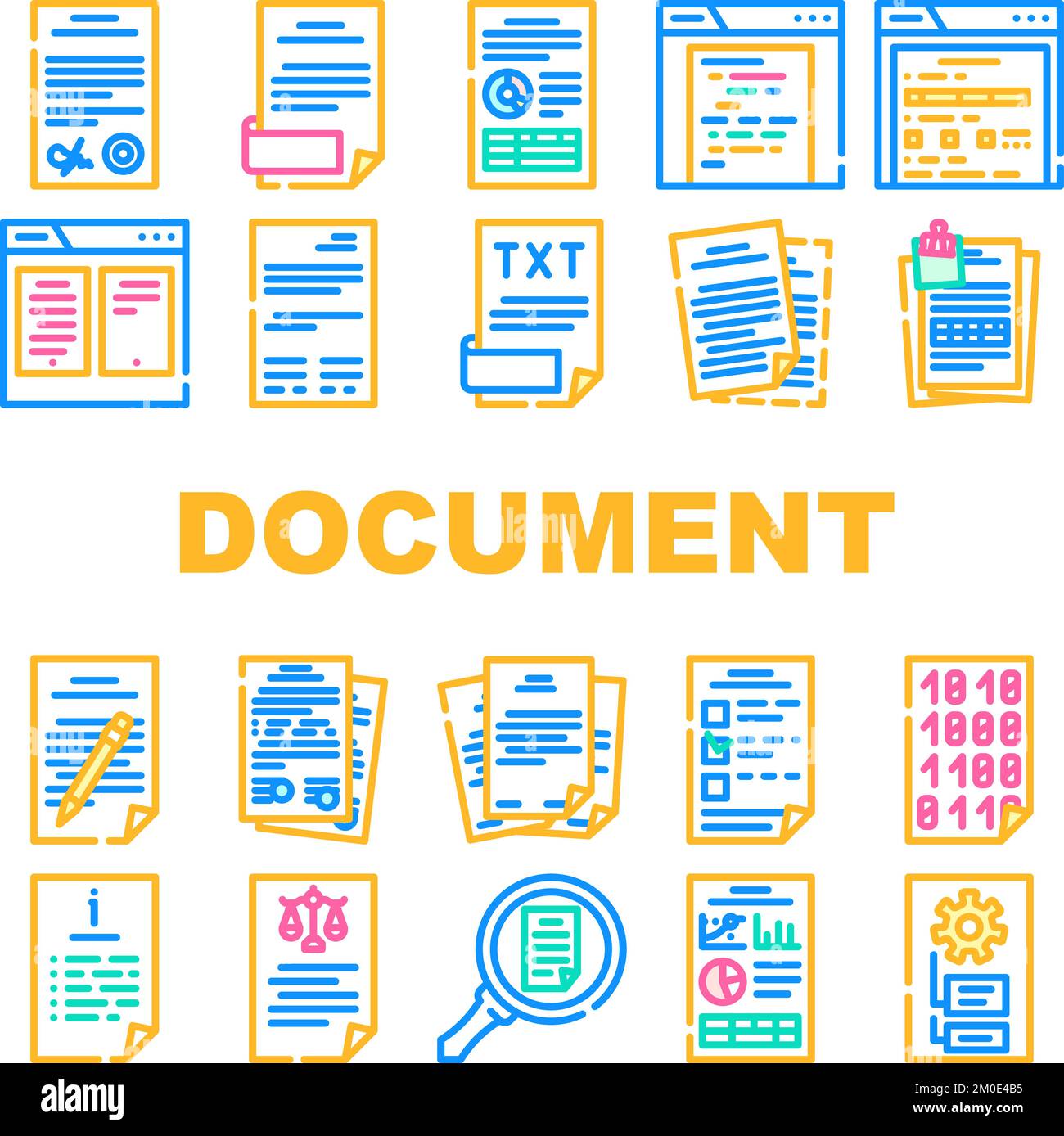 document business file office icons set vector Stock Vector Image & Art ...