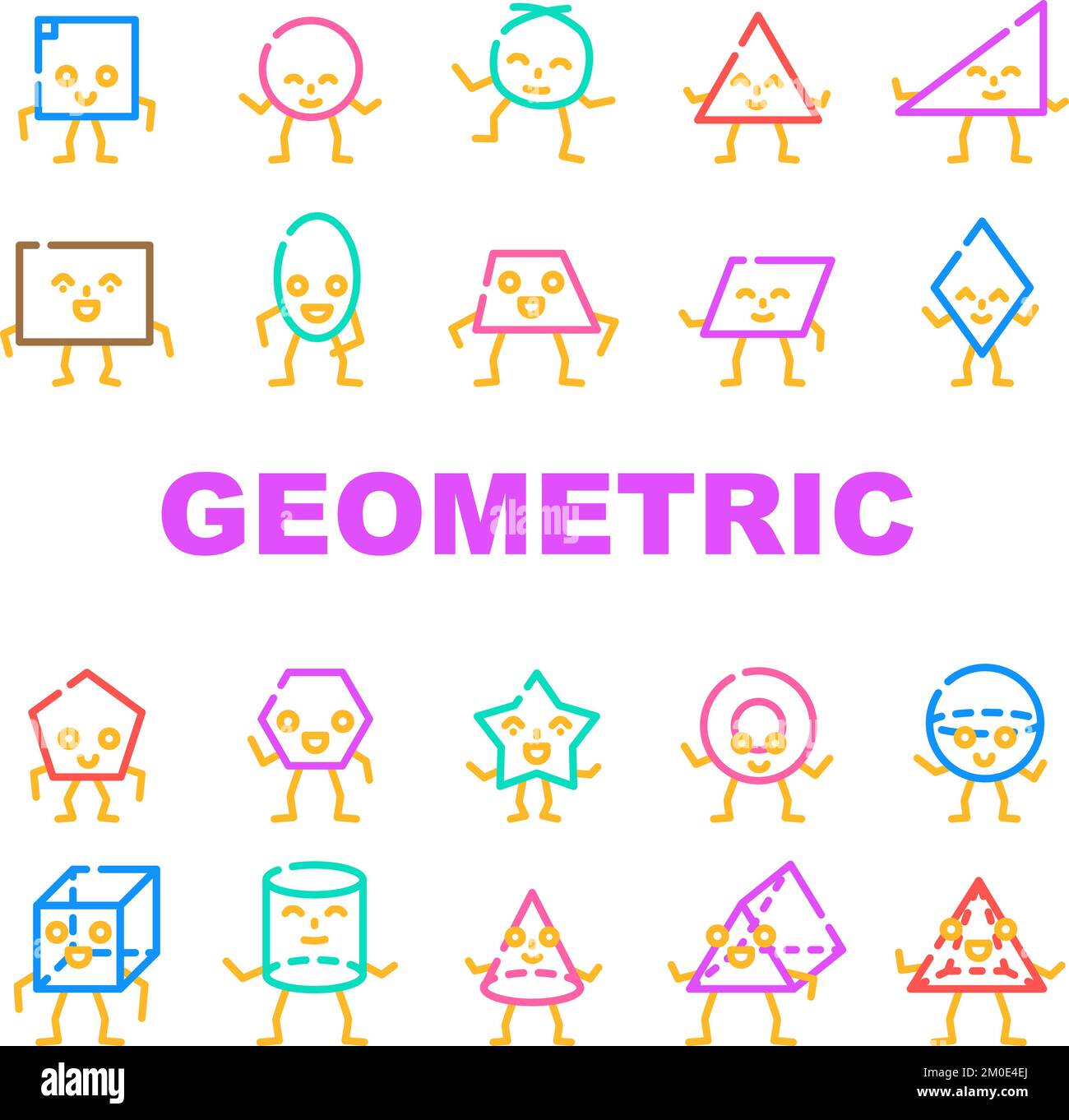 geometric shape funny icons set vector Stock Vector Image & Art - Alamy