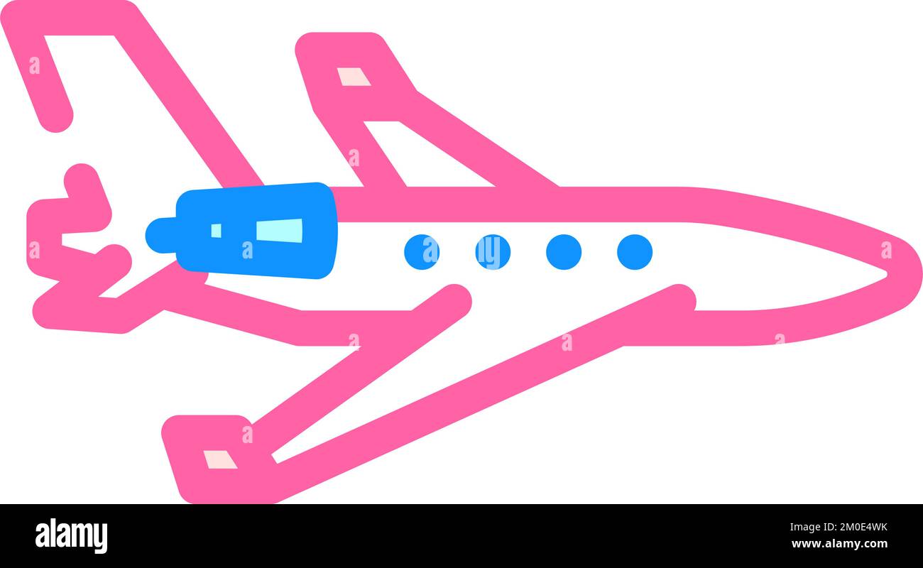 private jet airplane aircraft color icon vector illustration Stock ...