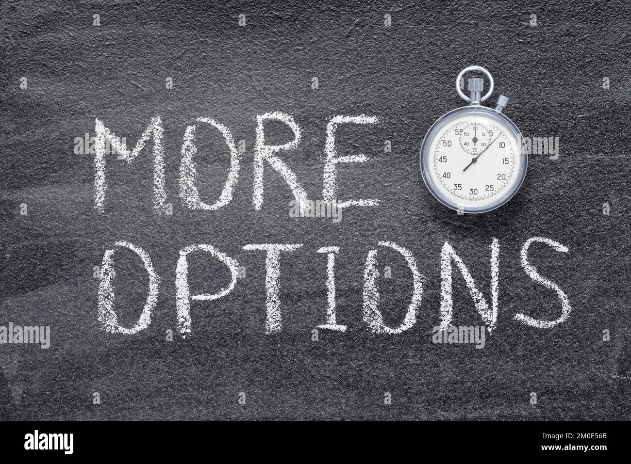 more options phrase written on chalkboard with vintage precise ...